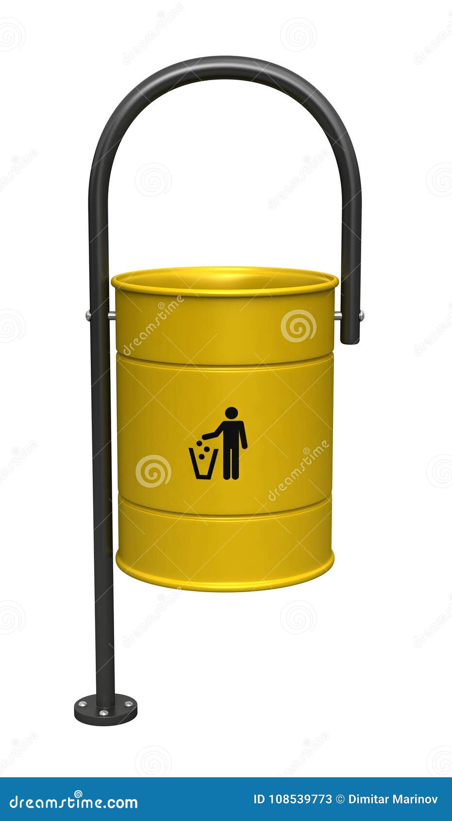 Dustbin stock illustration. Illustration of yellow, garden - 108539773