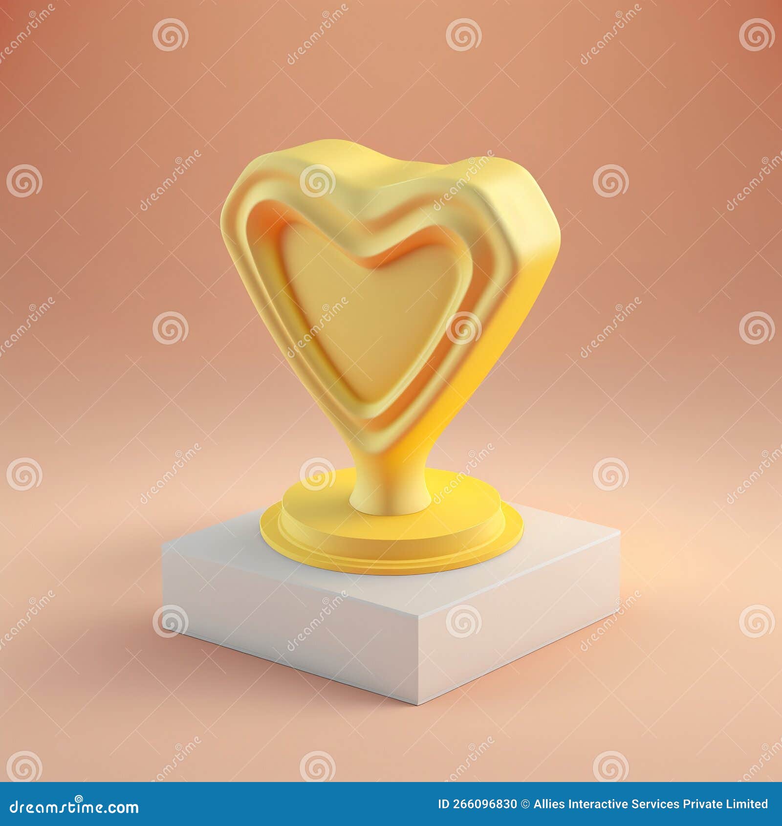 3D Render of Heart Stand on Pedestal Stock Illustration - Illustration ...