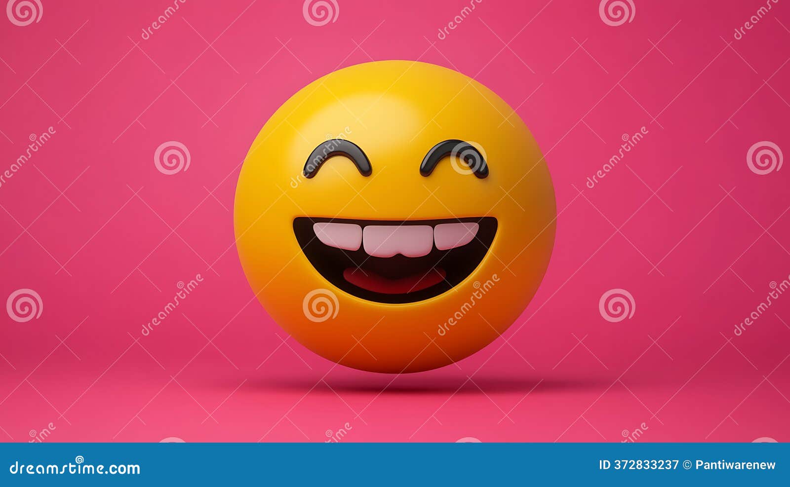 3D Render Of A Smiley Face Emoji With Finger On Lips, Secret, Hush ...