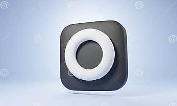 3d Render of Zero or O Sign, Check Mark on Blue Background Stock ...