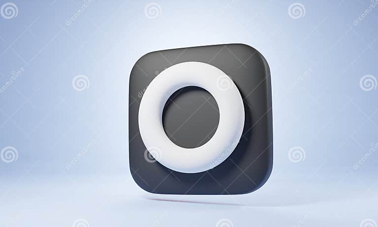 3d Render of Zero or O Sign, Check Mark on Blue Background Stock ...