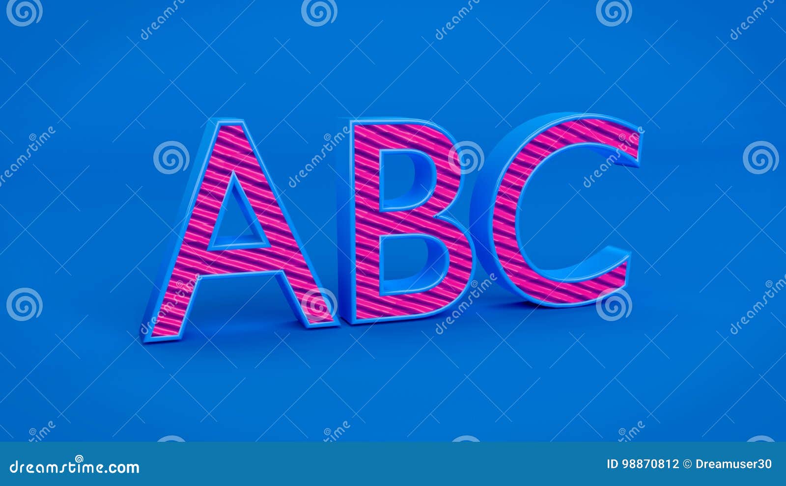 3d rendered abc stock illustration. Illustration of 3drendered - 98870812