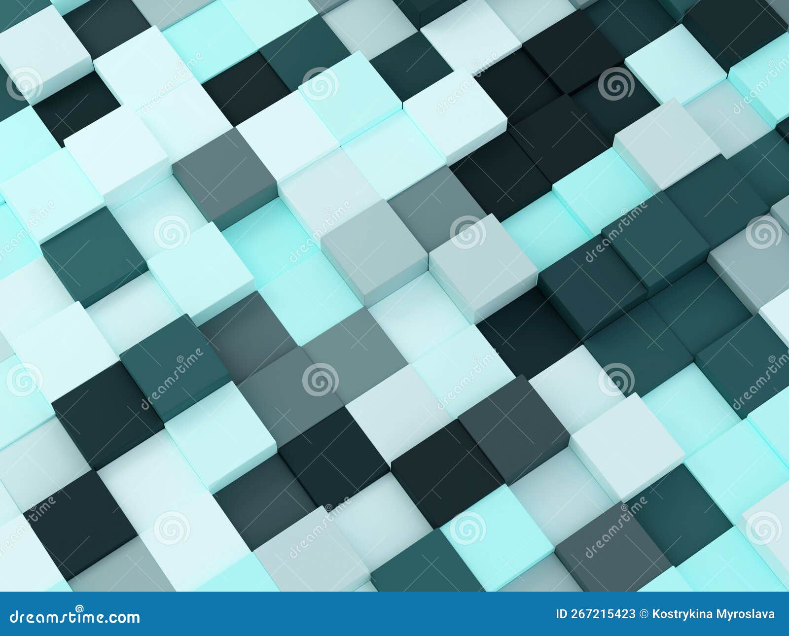 3d Rendered Abstract Blue Background with Square Shape Stock ...