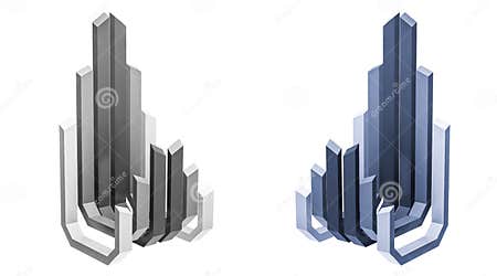 3d Rendered, Abstract Building Logo, Perspective View Stock ...