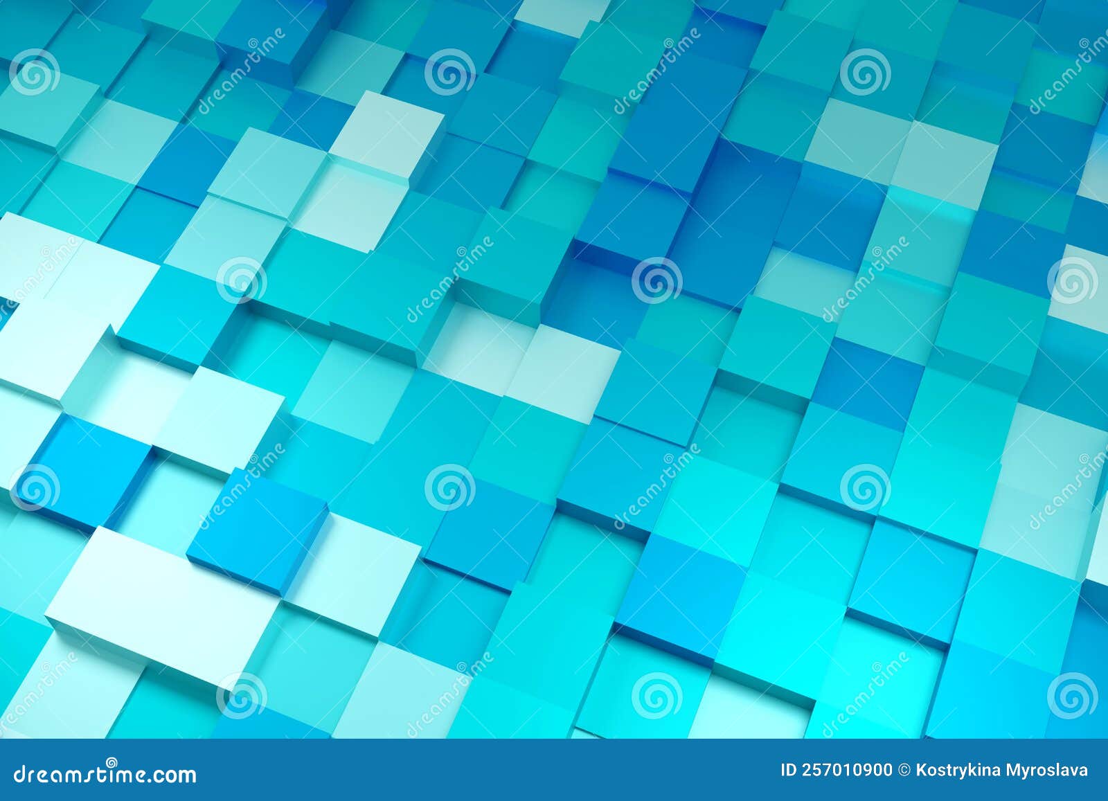 3d Rendered Abstract Cyan Blue Background with Square Shape Stock ...