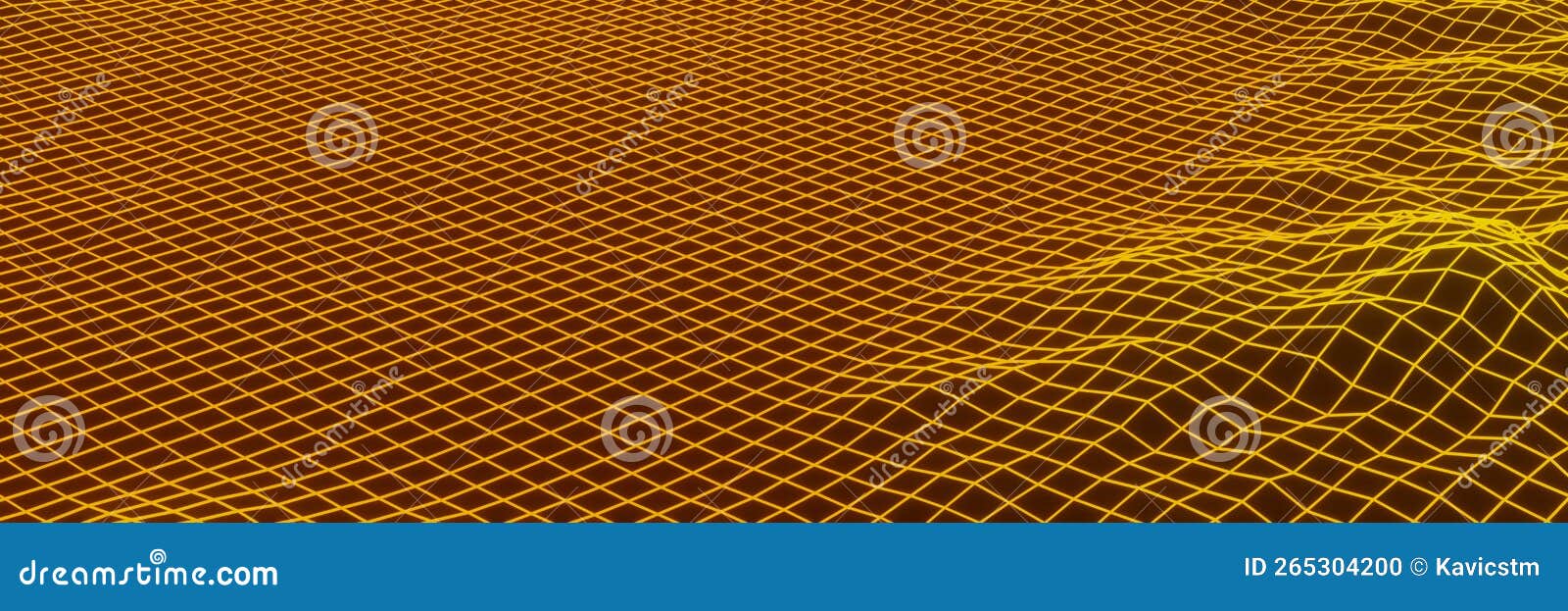3D Grid Neon Topography. Gradient Mesh Terrain Stock Illustration ...