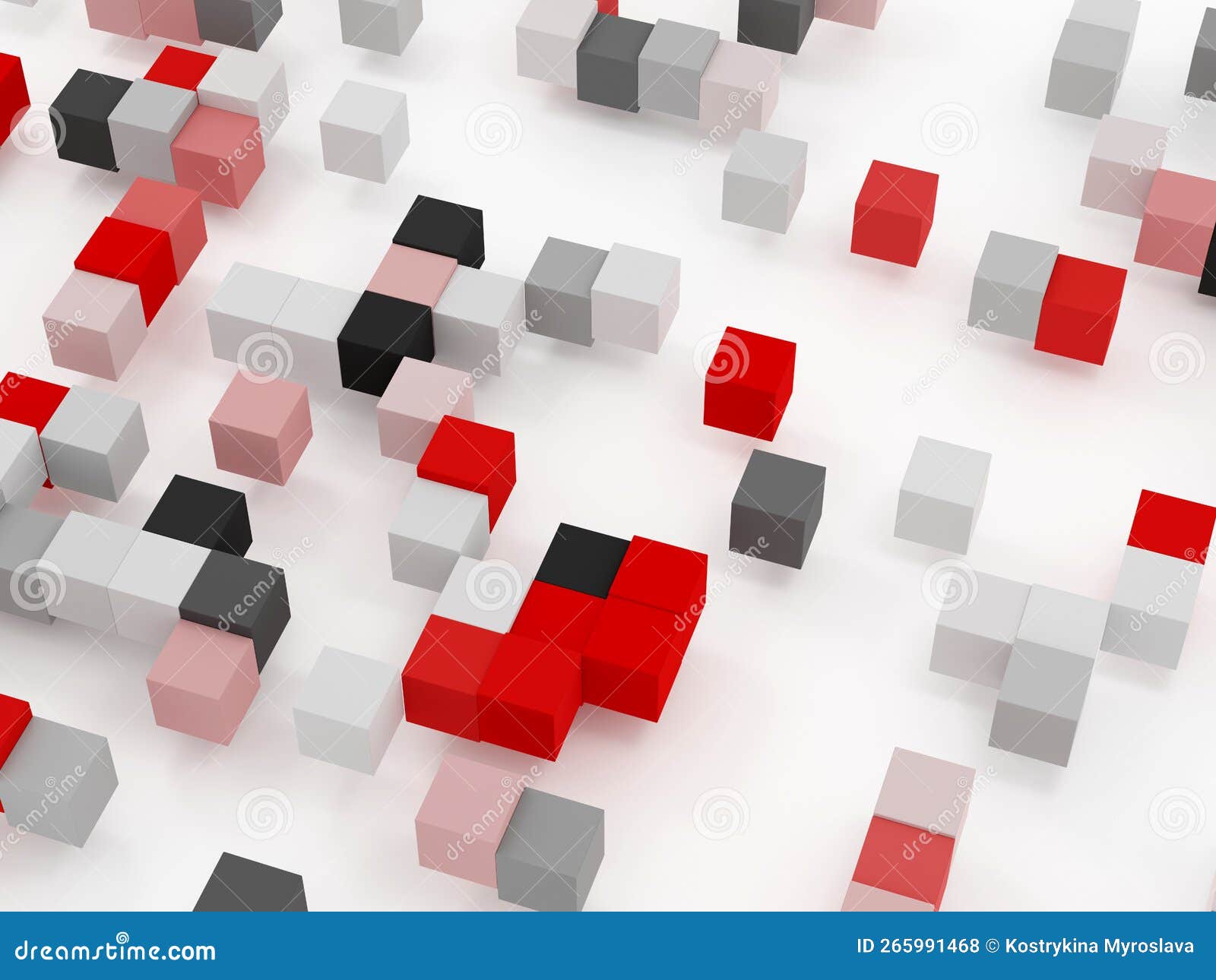 3d Rendered Abstract Red and Black Background with Square Shape Stock ...