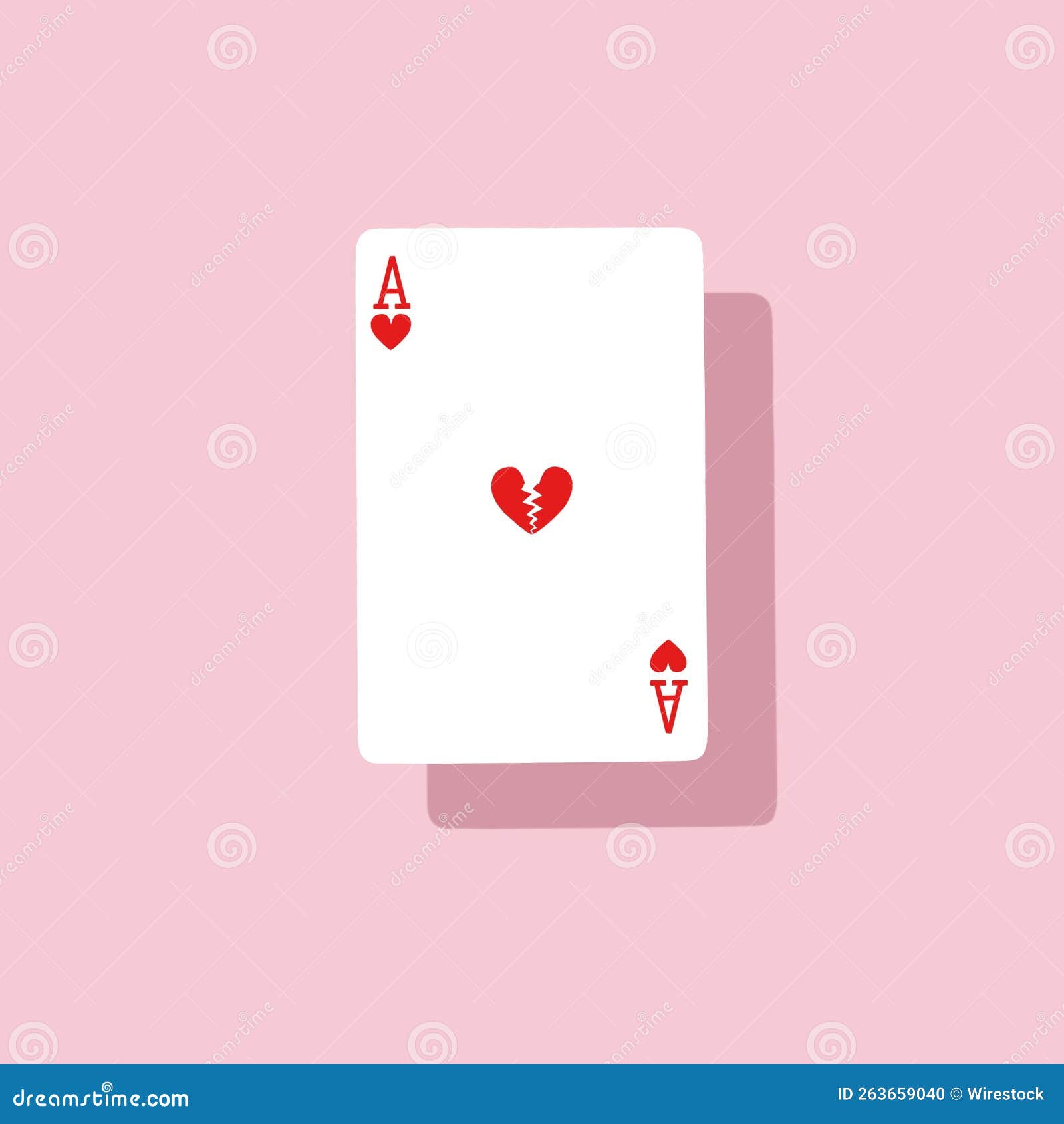 3D Rendered Ace of Hearts Playing Card with Broken Heart in the Middle ...