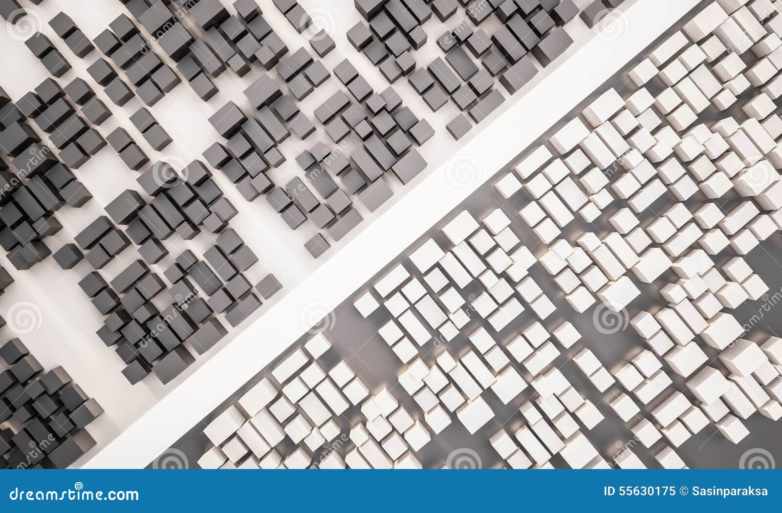 3d Rendered, Aerial View of Contrast City with Road Stock Image - Image ...