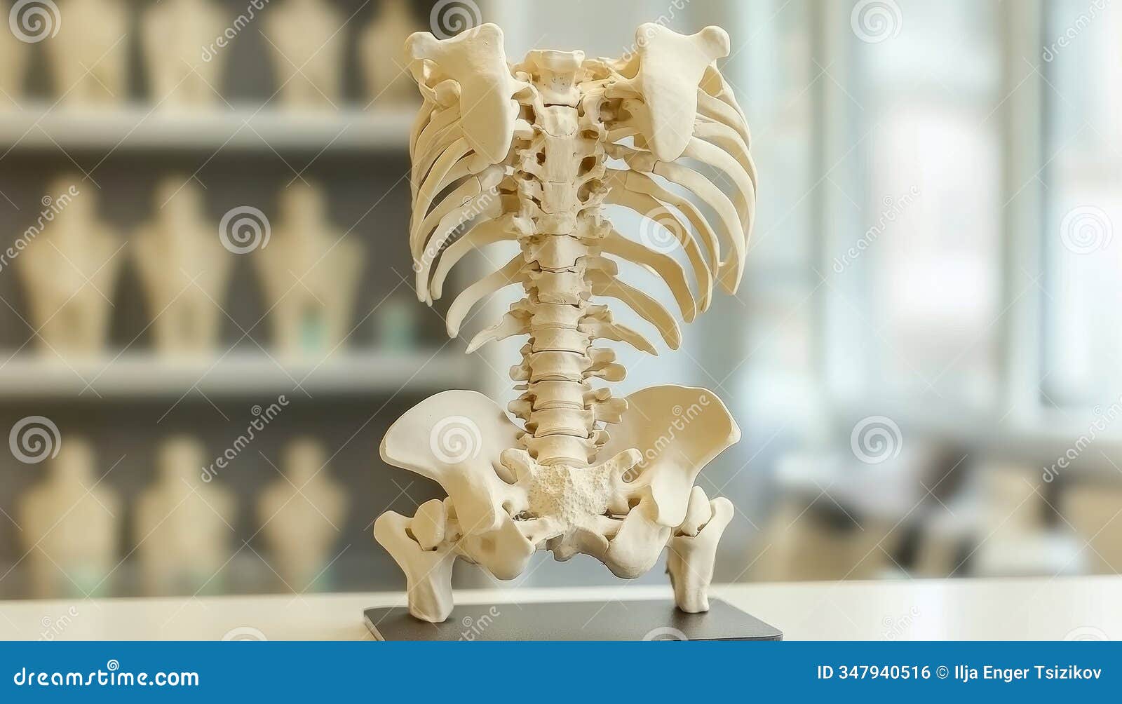 3D Rendered Anatomical Model Of A Human Skeleton Spine Showing Spinal ...