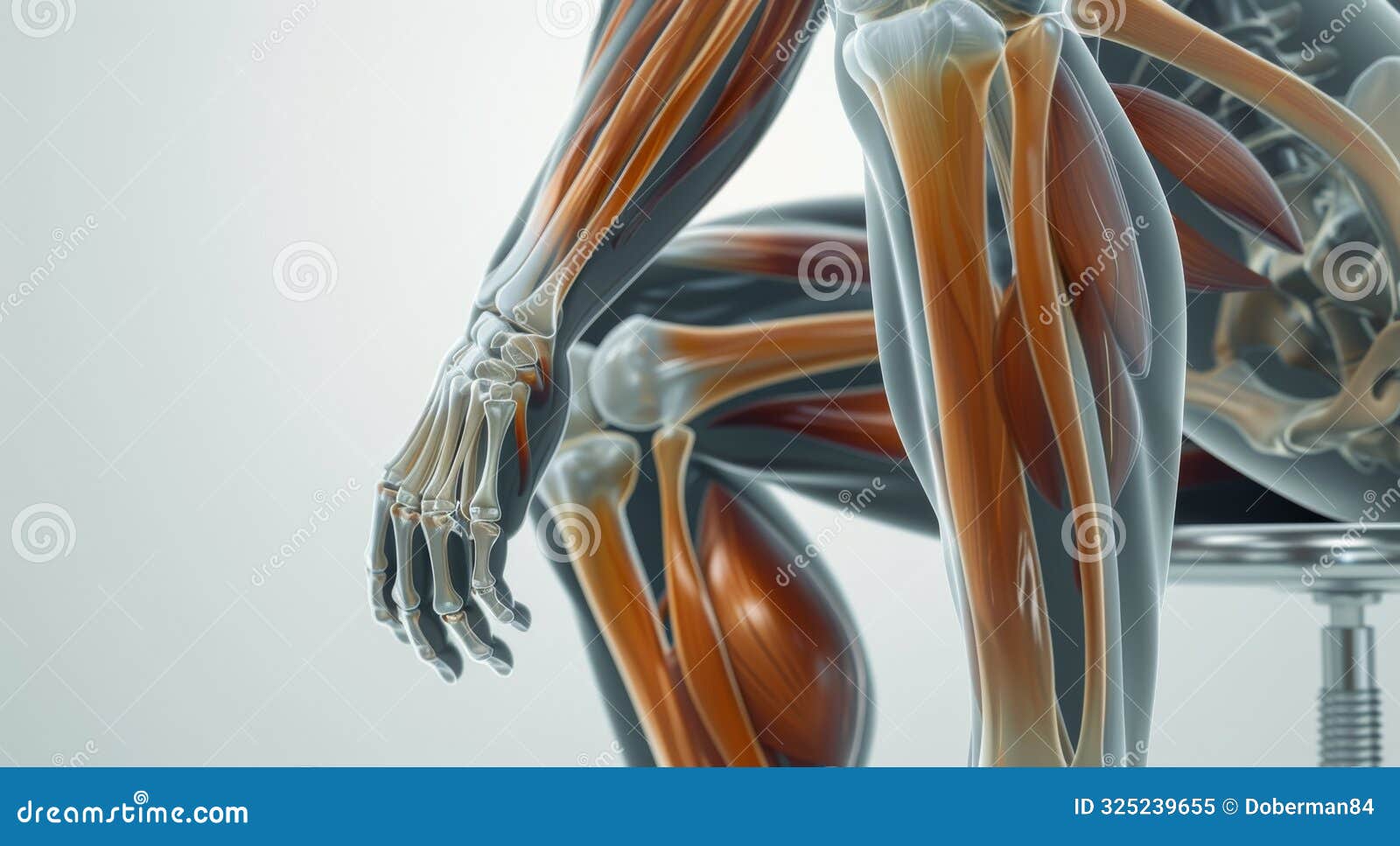 3D Rendered Anatomical Study of Human Skeletal and Muscular System in ...