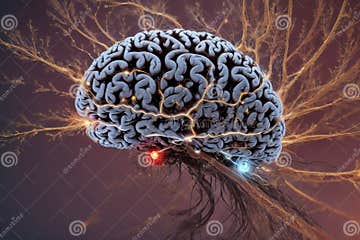 3d Rendered Anatomy Illustration of a Human Body Shape with Brain Stock ...