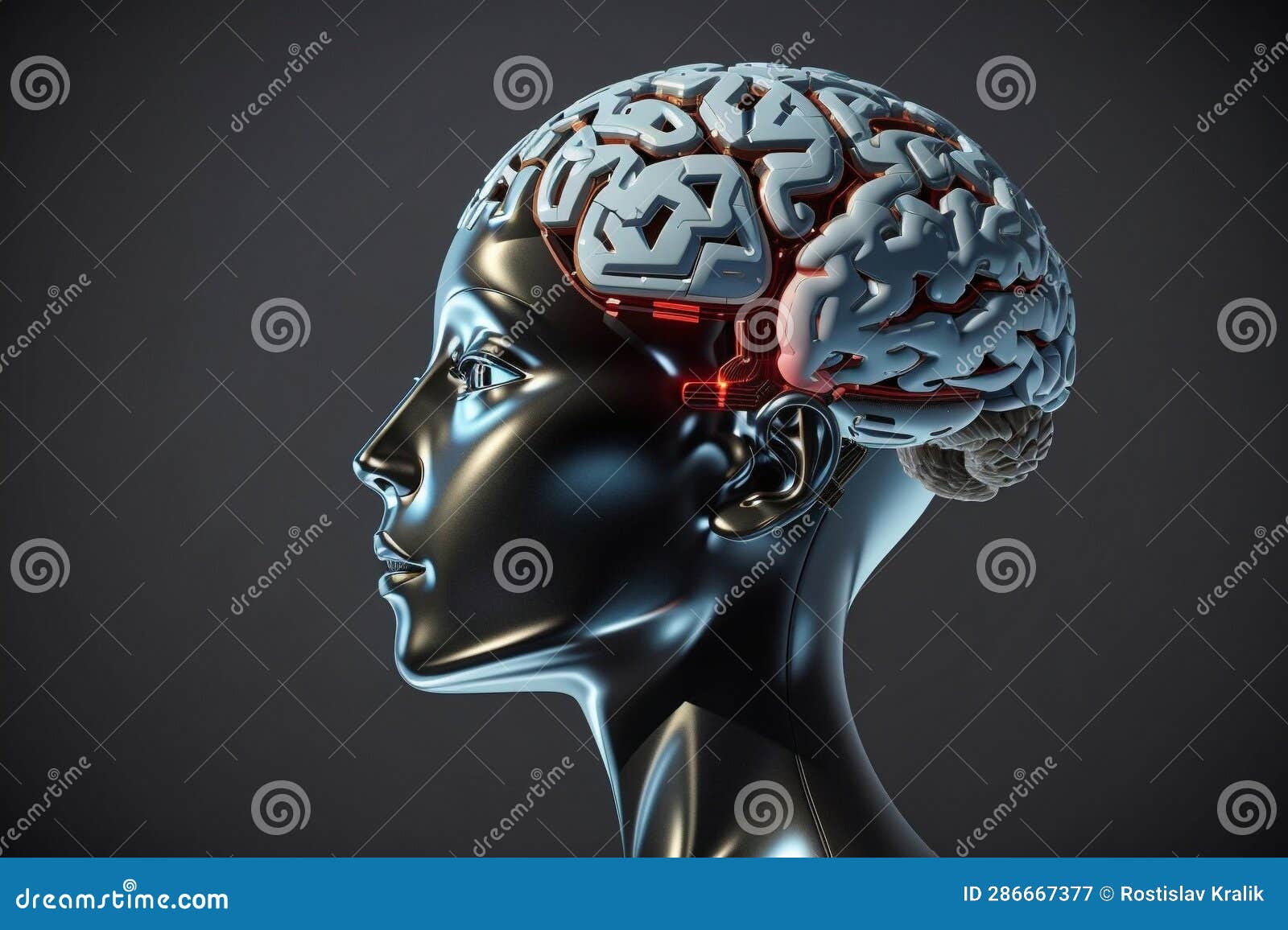 3d Rendered Anatomy Illustration of a Human Body Shape with Brain Stock ...
