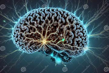 3d Rendered Anatomy Illustration of a Human Body Shape with Brain Stock ...