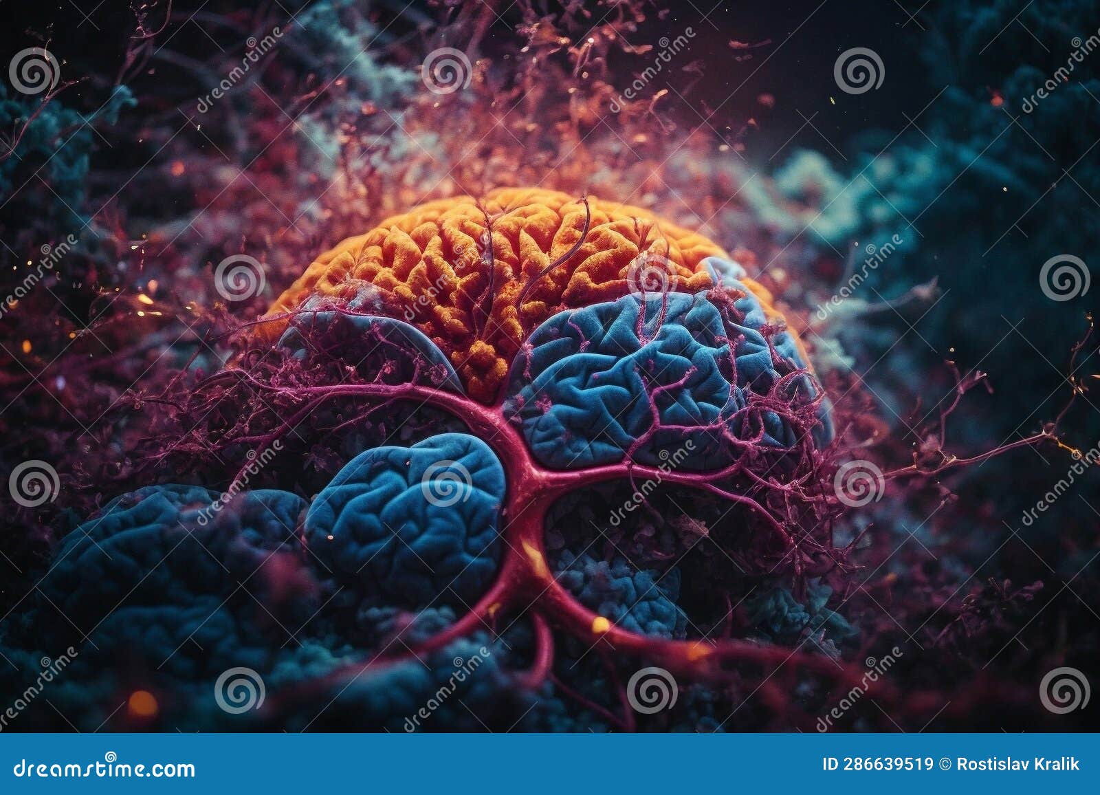 3d Rendered Anatomy Illustration of a Human Body Shape with Brain Stock ...