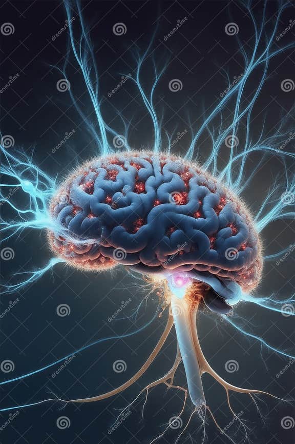 3d Rendered Anatomy Illustration of a Human Body Shape with Brain Stock ...