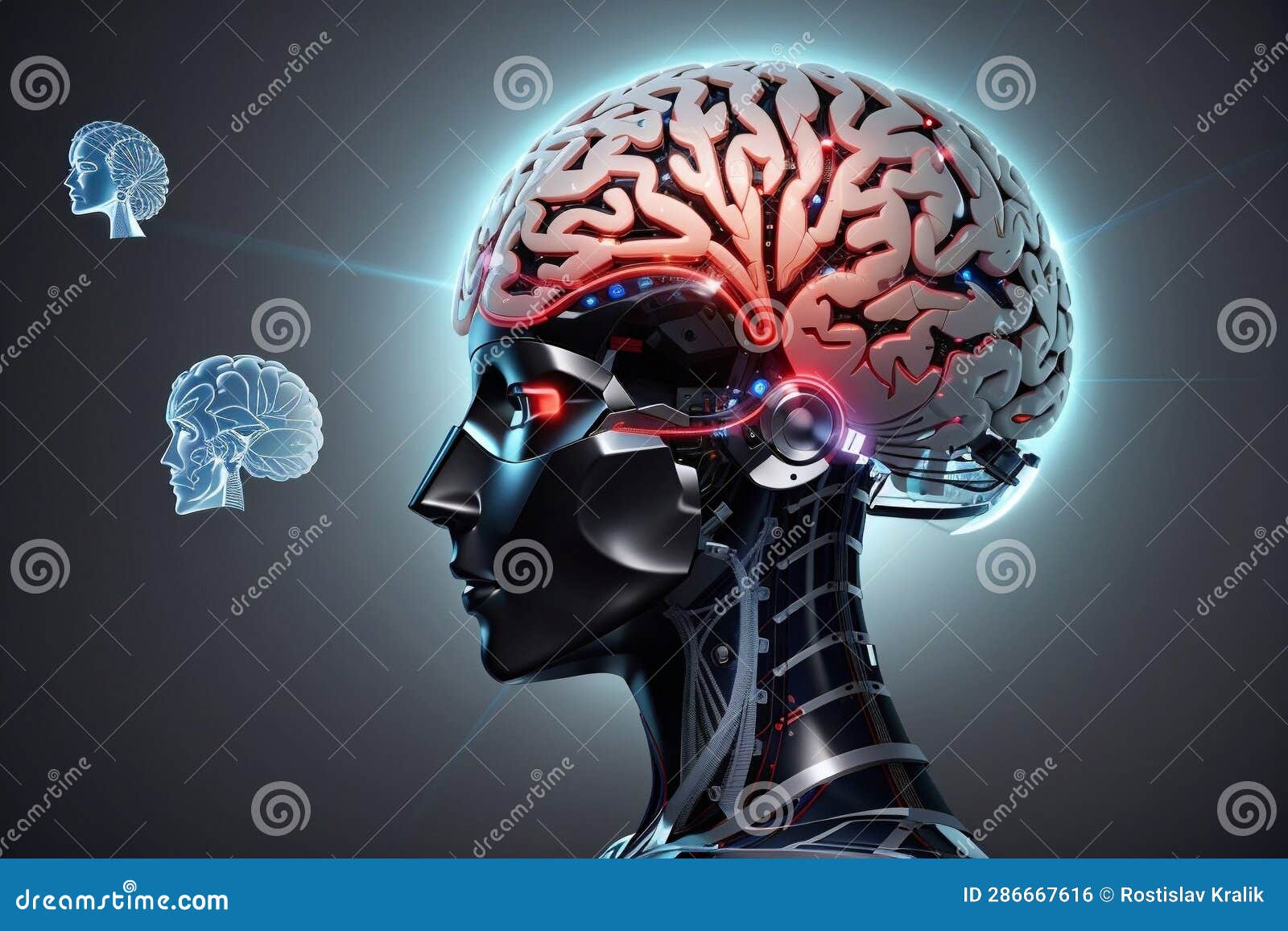 3d Rendered Anatomy Illustration of a Human Body Shape with Brain Stock ...