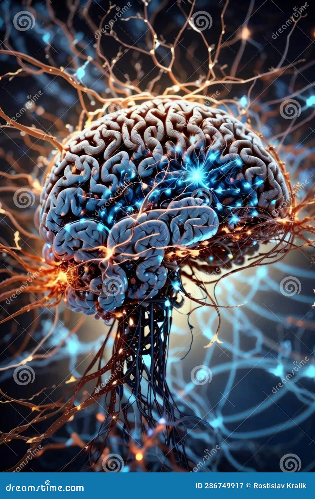 3d Rendered Anatomy Illustration of a Human Body Shape with Brain Stock ...