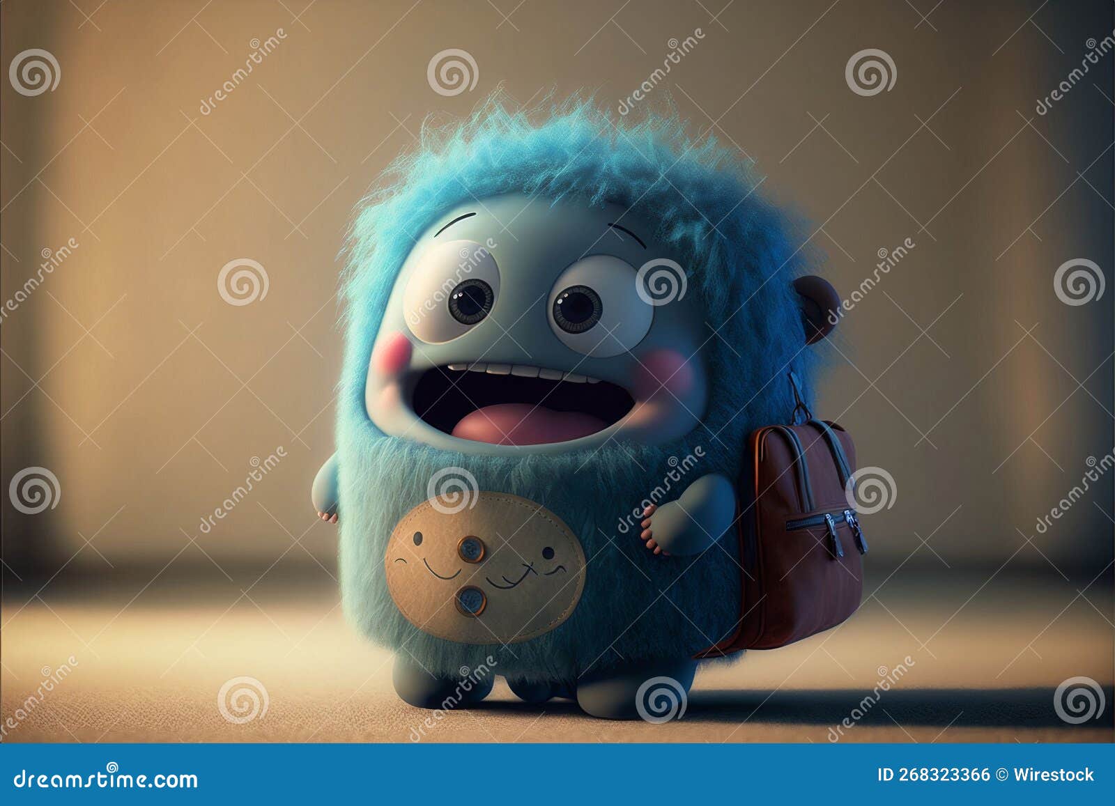 3d Rendered of an Animated Fluffy Character Stock Illustration ...