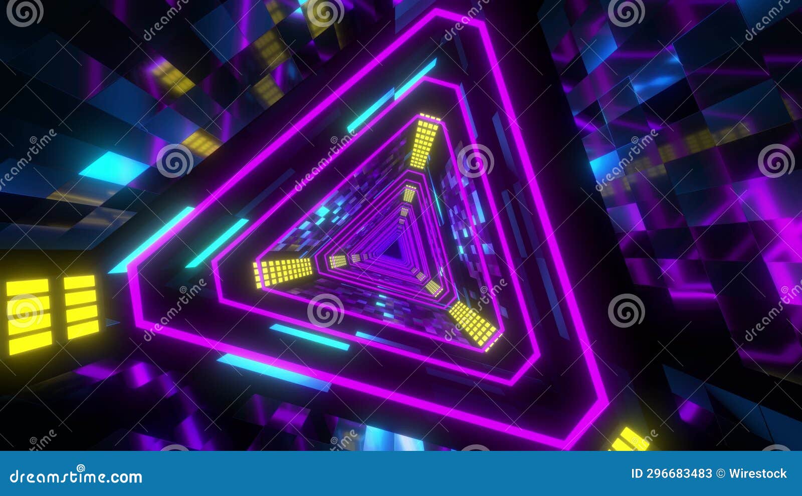 3d Rendered Animation of Colorful Neon Rotating Straight Objects Stock ...