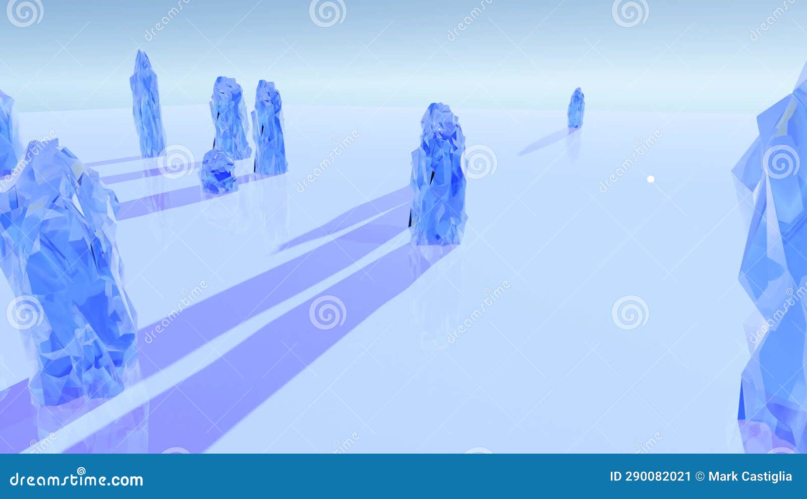 3d Rendered Animation of Ice Like Pillars Gliding Across Smooth Plain ...