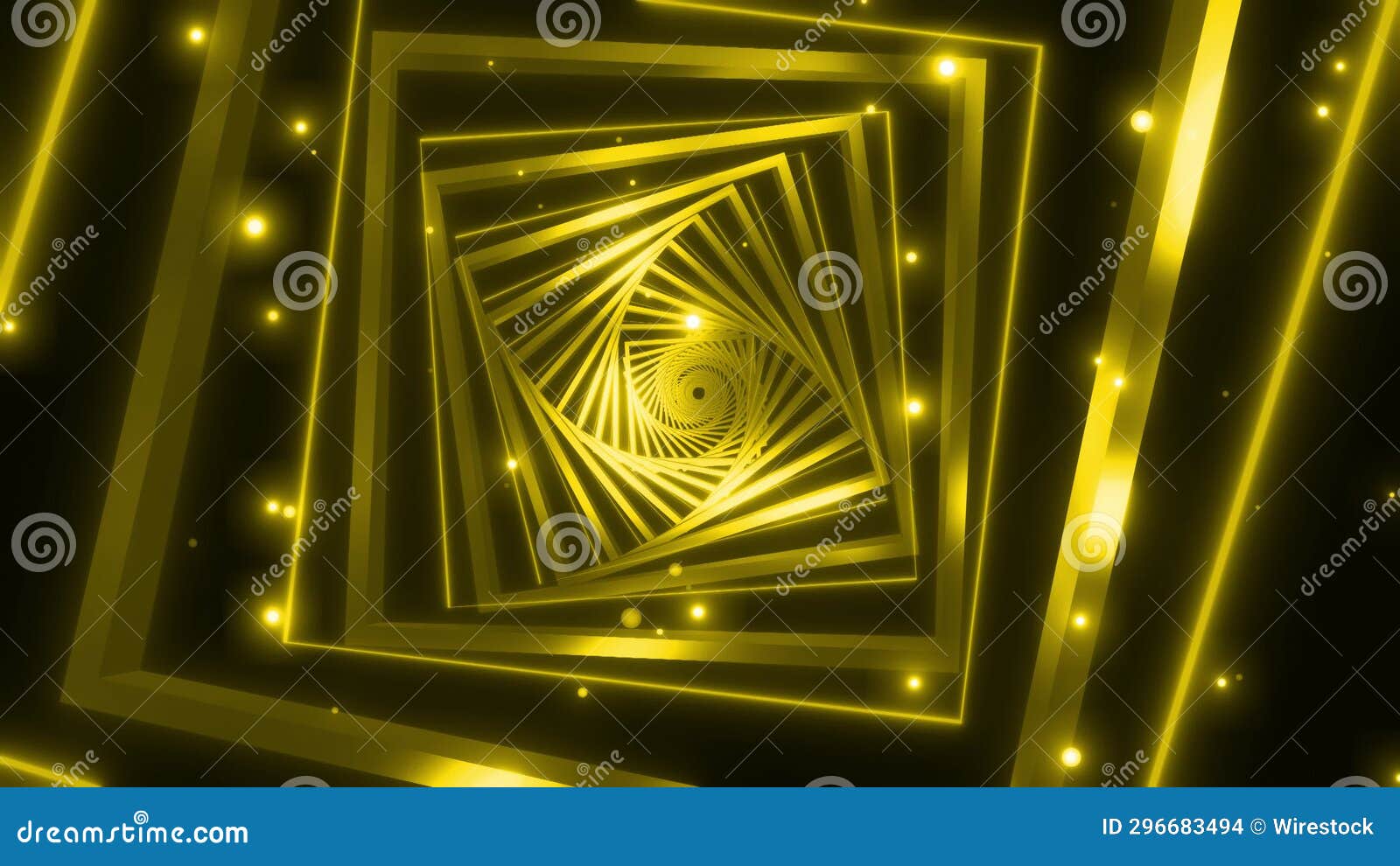 3d Rendered Animation of Yellow Neon Rotating Straight Objects Stock ...