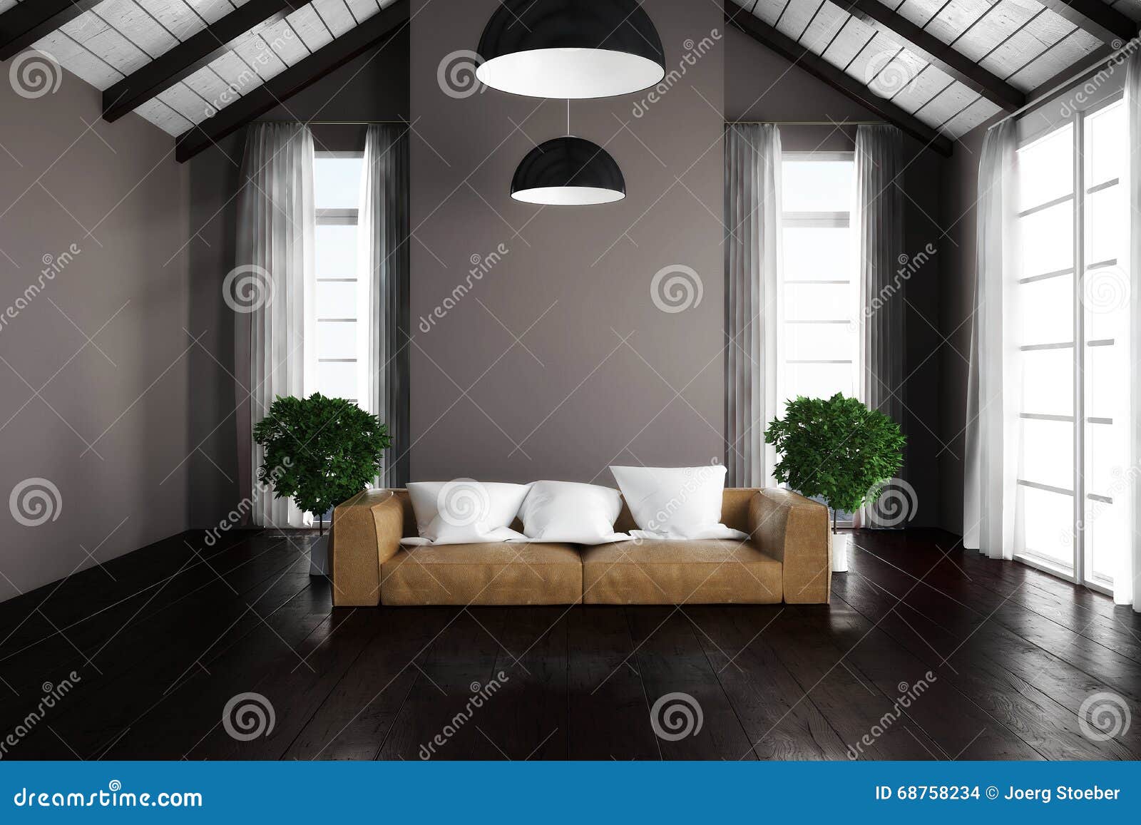 3D Rendered Apartment Scene Stock Illustration - Illustration of grey ...