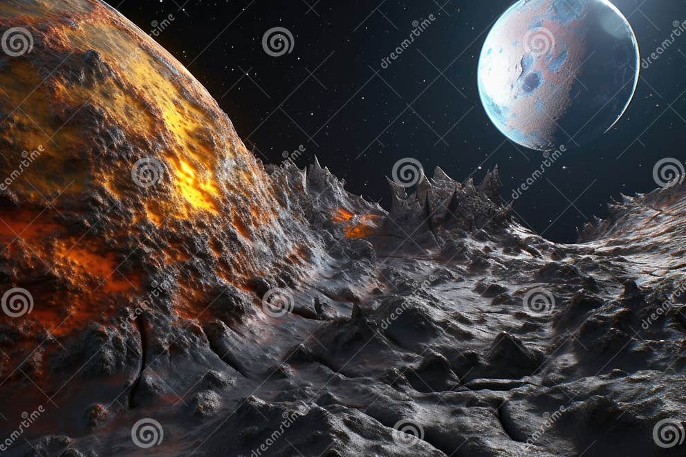3d Rendered Asteroid Surface with Realistic Details Stock Illustration ...