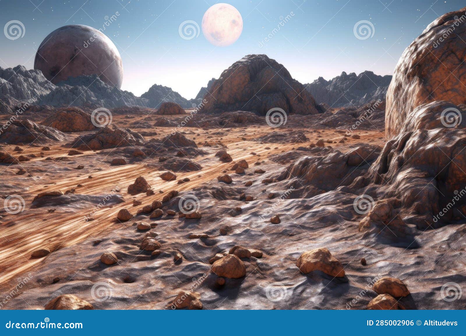 3d Rendered Asteroid Surface with Realistic Details Stock Illustration ...