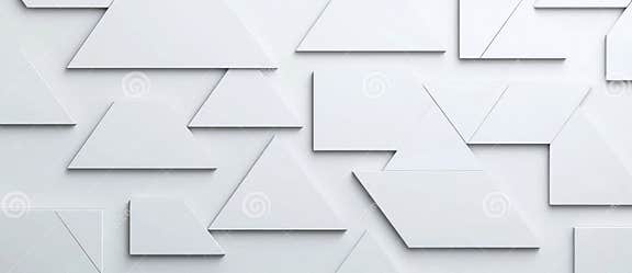 A 3D Rendered Background Featuring a Modern White Triangle in an ...