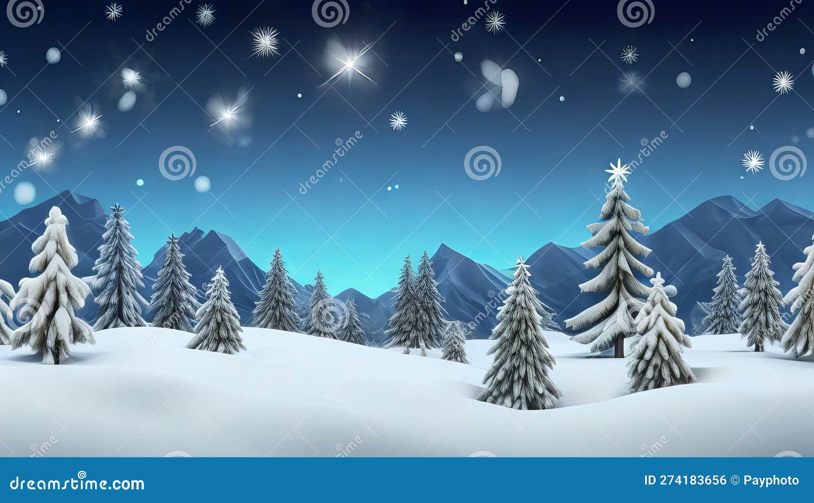 A 3D-rendered Background of a Snowy Setting for a Christmas Photograph ...