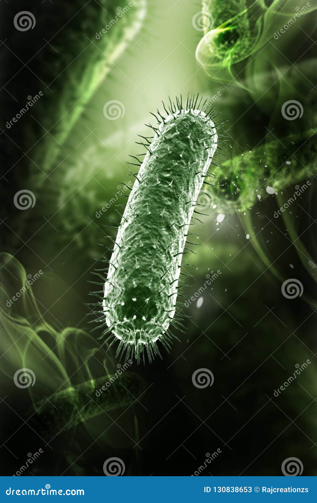 3d Rendered Bacteria Cells in Colour Background Stock Illustration ...