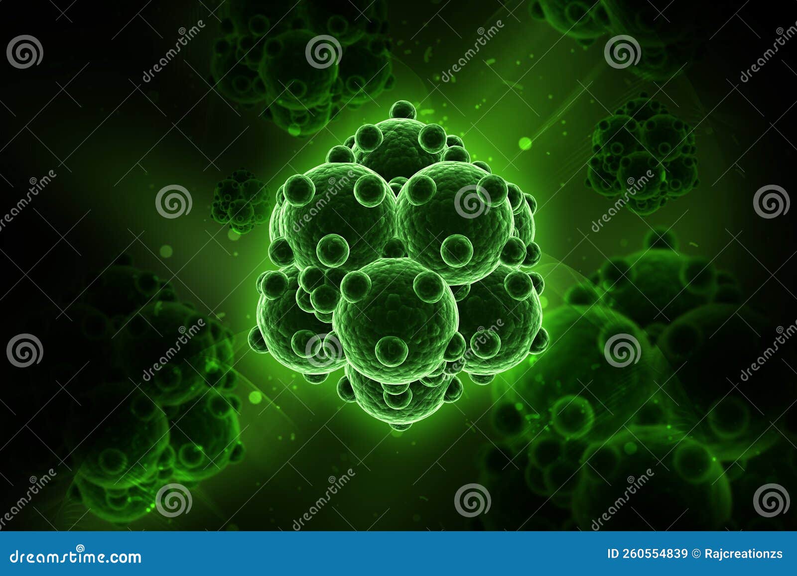 3d rendered Bacteria cells stock illustration. Illustration of medical ...