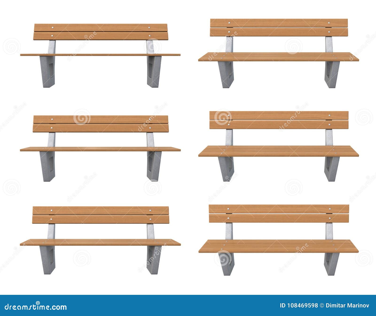 Benches stock illustration. Illustration of park, render - 108469598
