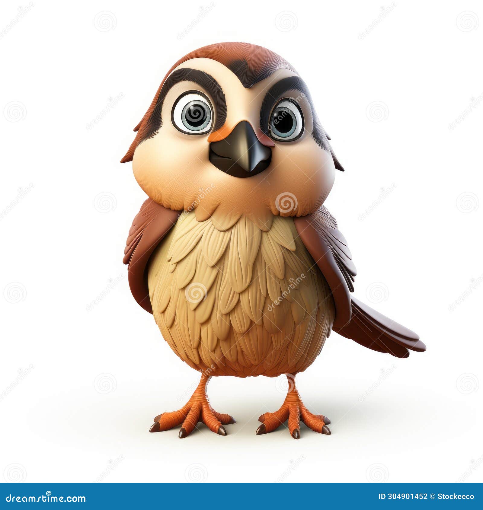 Charming 3d Cartoon Bird Render In Bill Gekas Style Stock Illustration ...