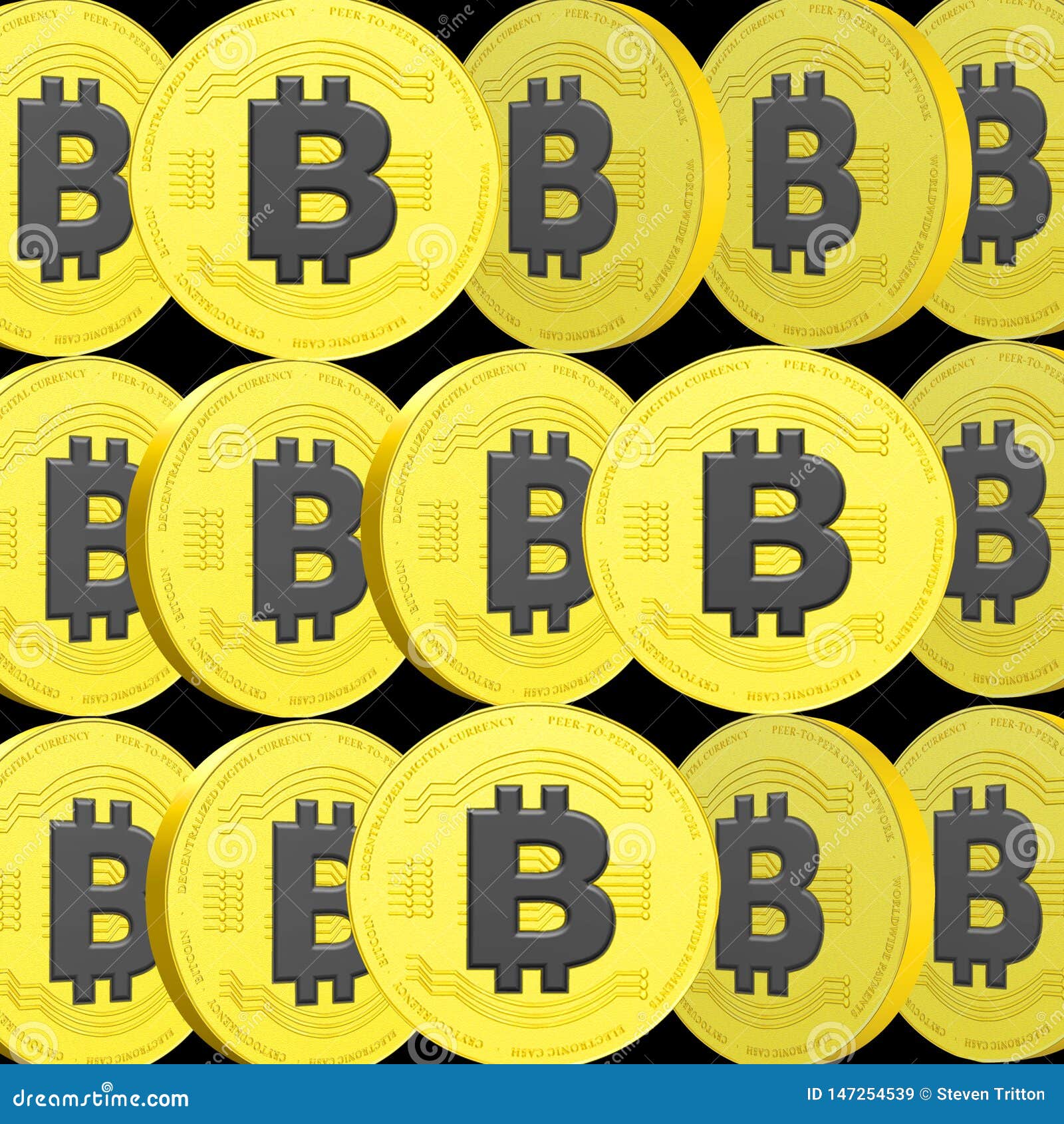 3D Rendered Bitcoin Collage Illustration Stock Illustration ...
