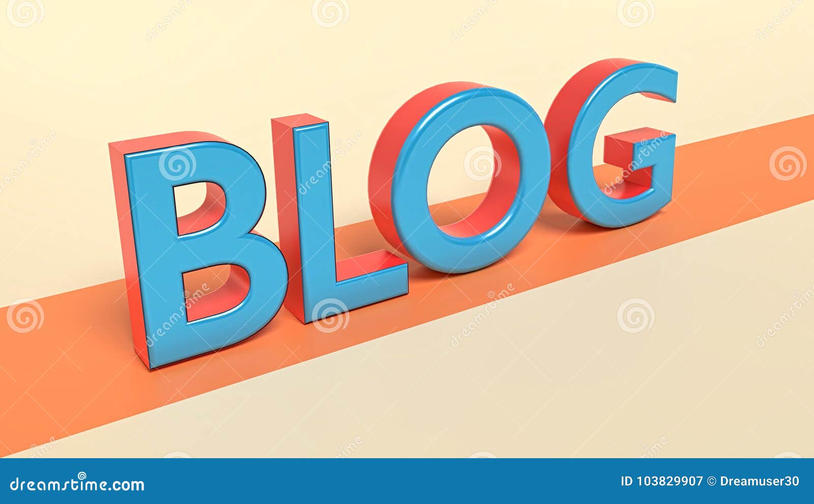 3d rendered blog text stock illustration. Illustration of colorful ...