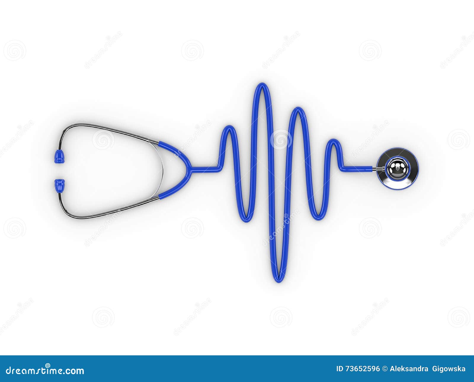 3d Rendered Blue Stethoscope Isolated Over White Stock Illustration ...