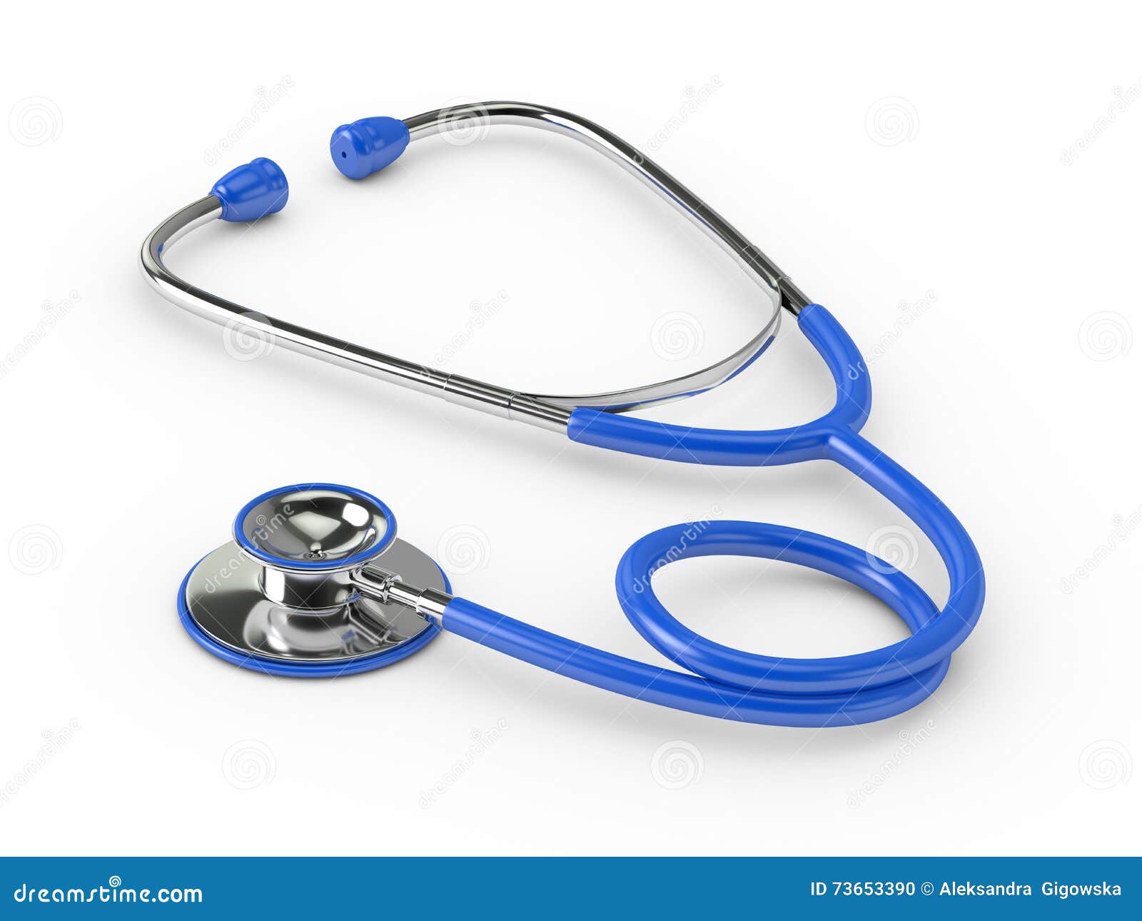 3d Rendered Blue Stethoscope Isolated Over White Stock Illustration ...