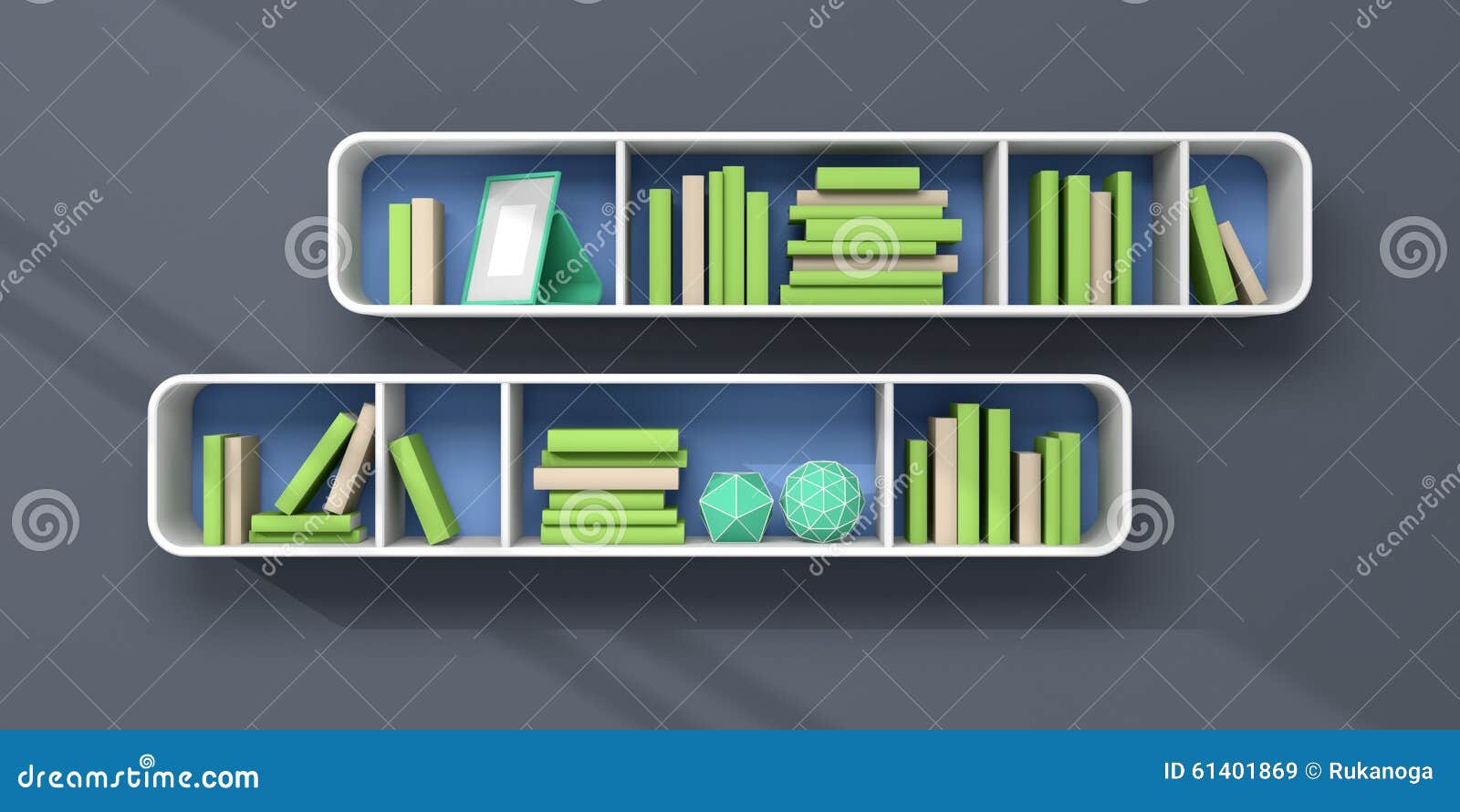 3d rendered bookshelves stock illustration. Illustration of house ...