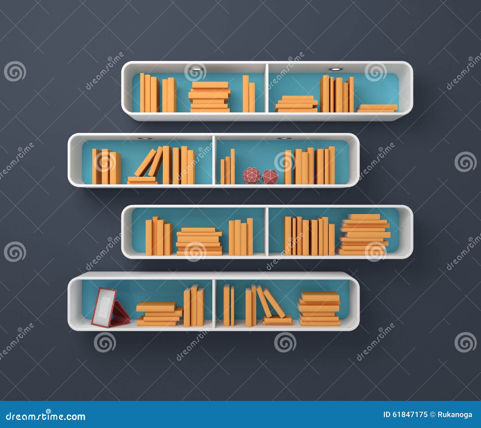 3d rendered bookshelves stock illustration. Illustration of estate ...