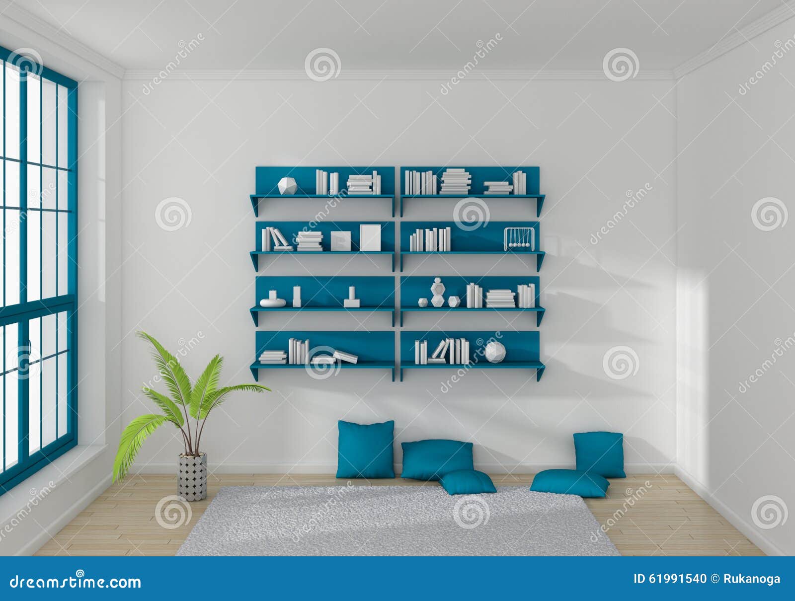 3d rendered bookshelves stock illustration. Illustration of luxurious ...