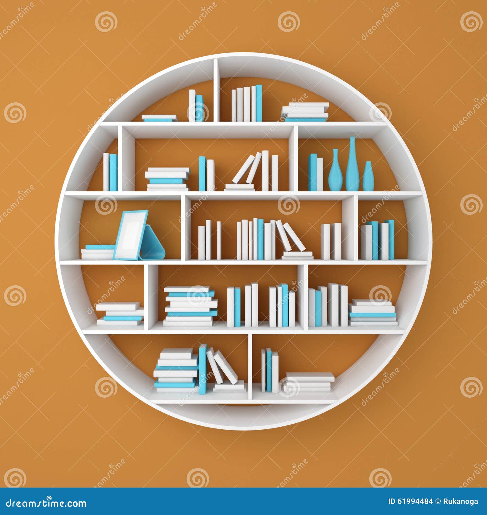 3d rendered bookshelves stock photo. Image of home, contemporary - 61994484