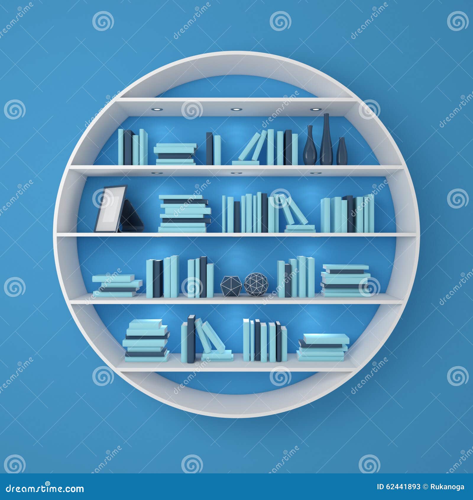 3d rendered bookshelves stock illustration. Illustration of home - 62441893