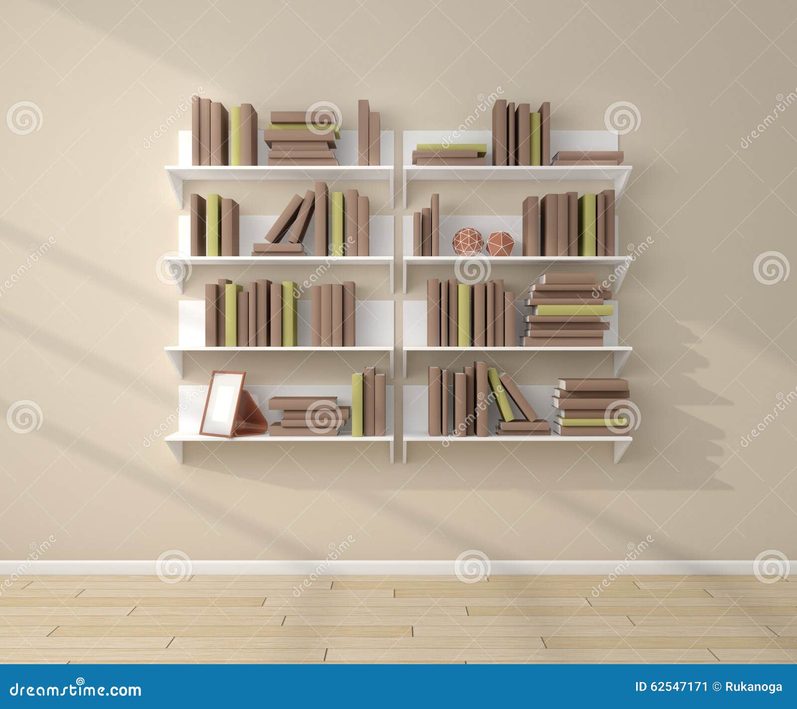3d rendered bookshelves stock illustration. Illustration of elegance ...