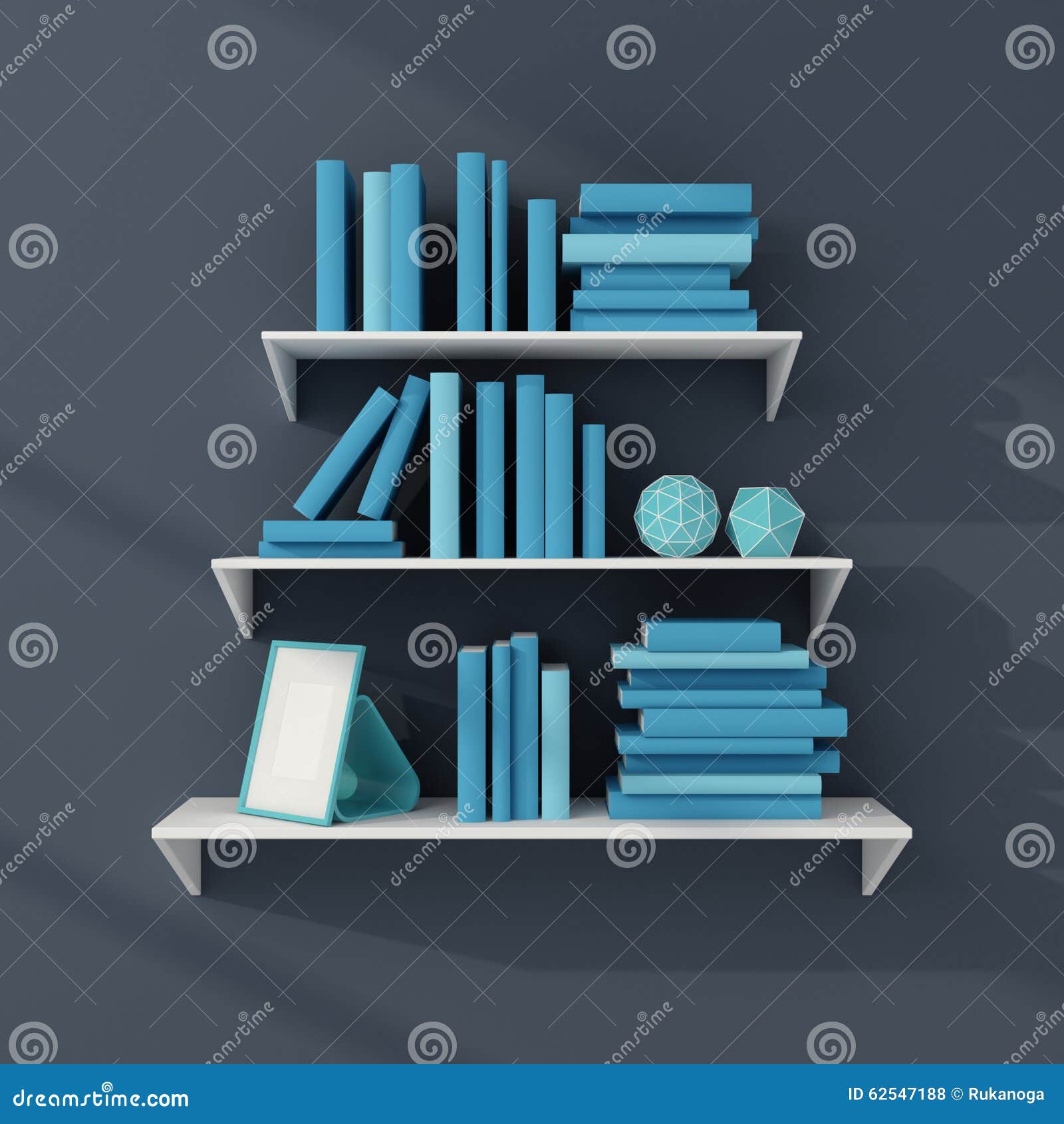 3d rendered bookshelves stock illustration. Illustration of minimalism ...