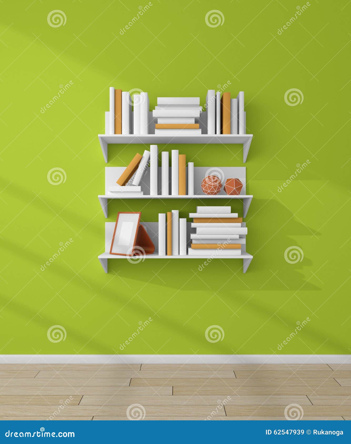 3d rendered bookshelves stock illustration. Illustration of blank ...