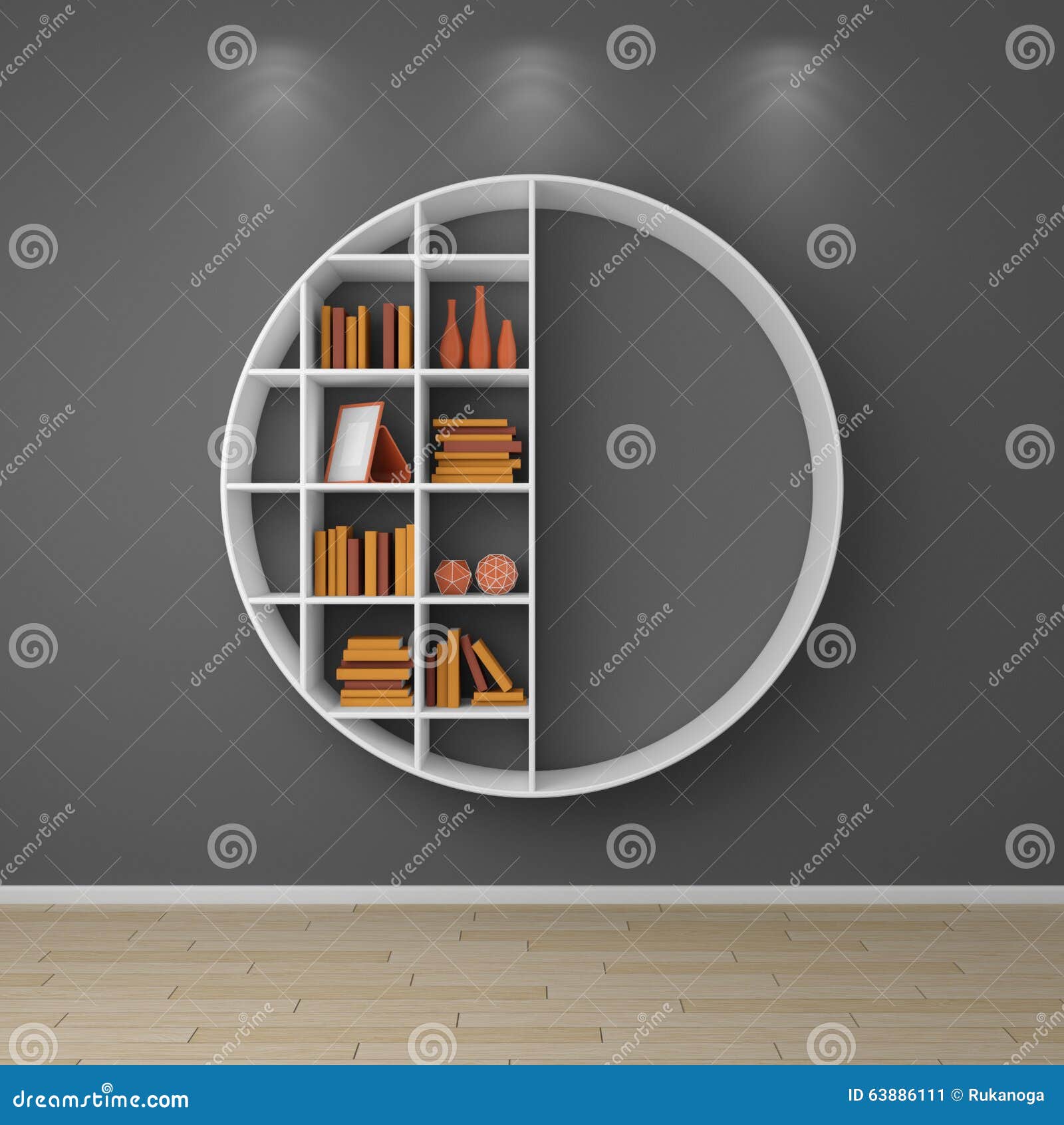 3d rendered bookshelves. stock illustration. Illustration of decoration ...