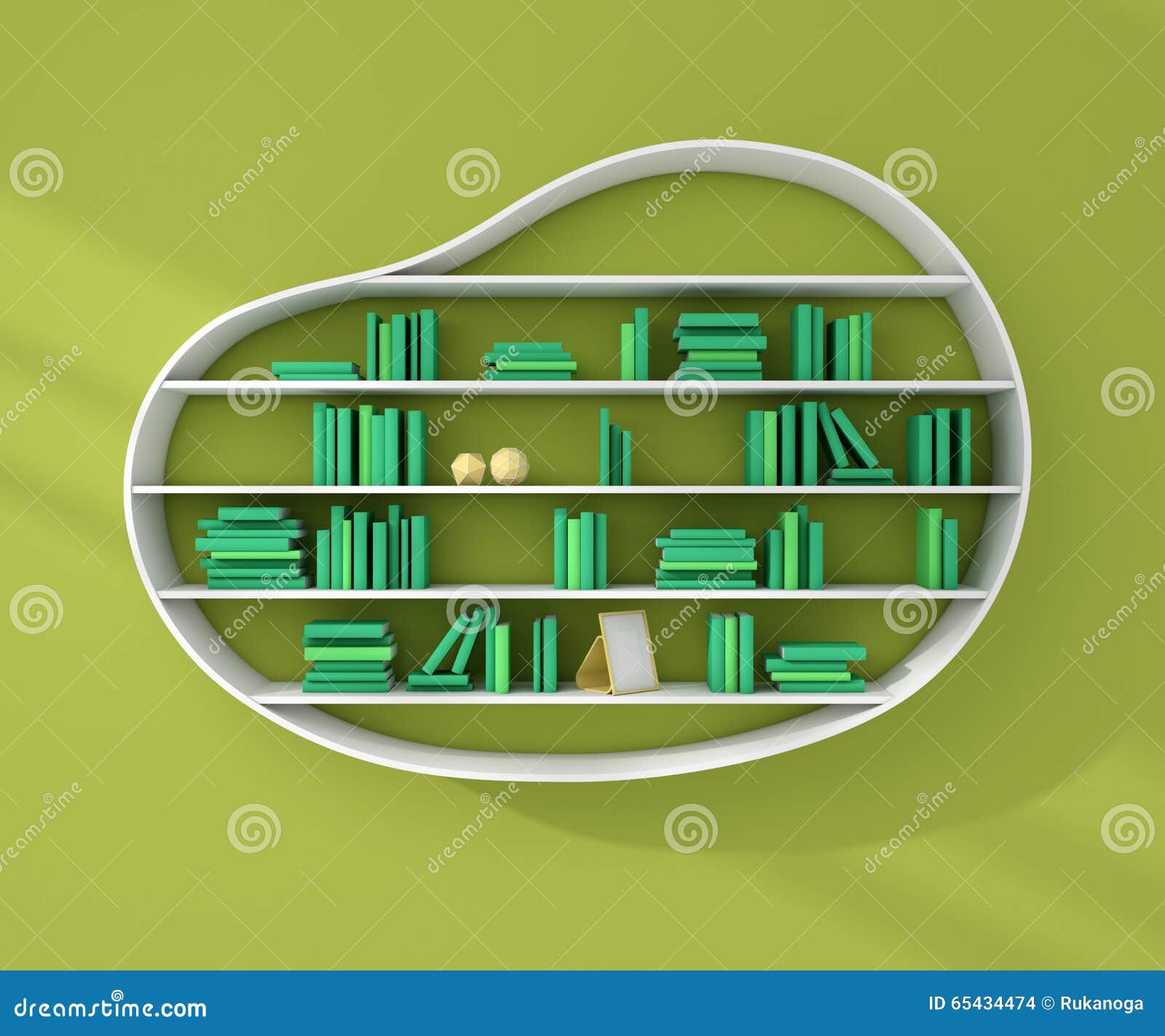 3d rendered bookshelves. stock photo. Image of frame - 65434474