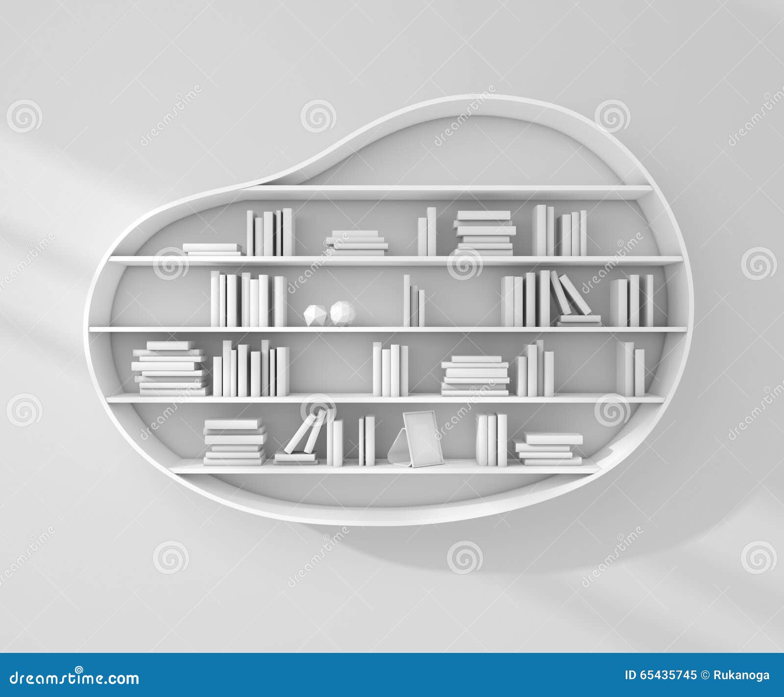 3d rendered bookshelves. stock image. Image of bookshelf - 65435745
